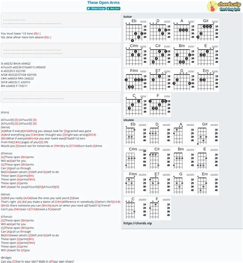 Chord These Open Arms Bon Jovi Tab Song Lyric Sheet Guitar