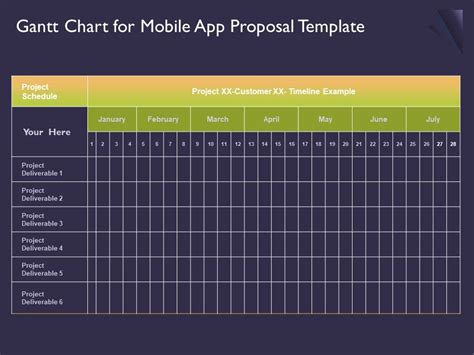 Mobile App Development Gantt Chart For Proposal Template Brochure PDF
