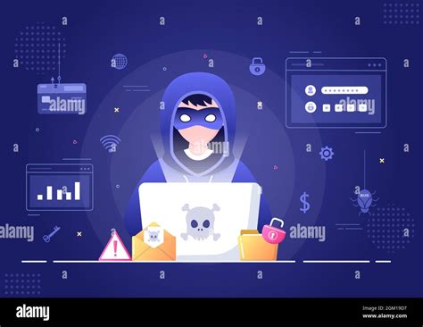 Hacker Using Computer Server To Activity Hacked Database Network Storage Social Account