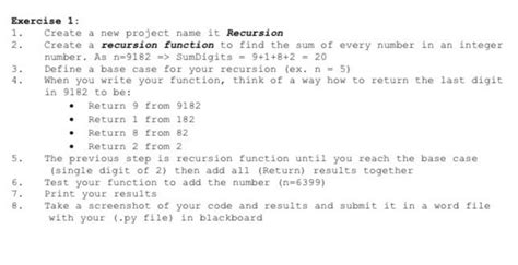 Solved Exercise 1 1 Create A New Project Name It Recursion