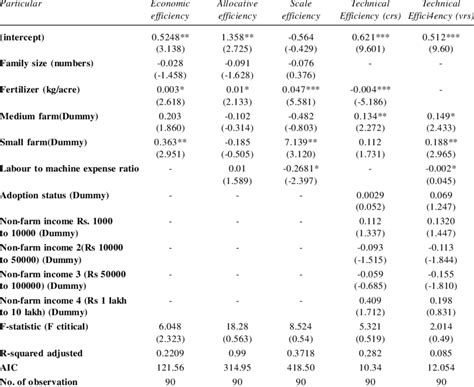 Factors Affecting Technical Allocative Scale And Economic Efficiency