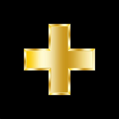 Premium Vector Plus Sign Rectangular Beveled Golden Font Vector Illustration Eps 10 Stock Image