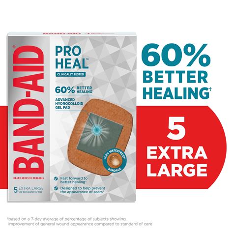 Band Aid Brand Extra Large Pro Heal Bandages Hydrocolloid Pads 5 Ct