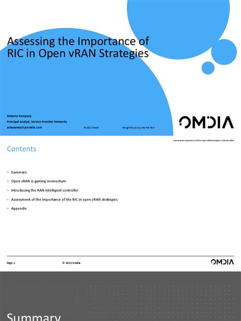 Assessing The Importance Of Ric In Open Vran Strategie Omdia Pdf