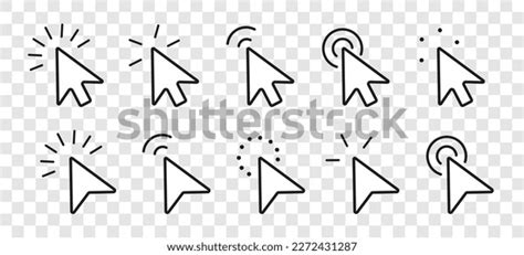Set Mouse Arrow Cursor Digital Mouse Stock Vector Royalty Free