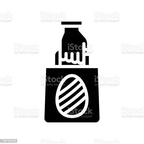 계란 쇼핑 벡터 솔리드 아이콘 디자인 일러스트레이션 흰색 배경 Eps 10 파일에 부활절 기호 가정 생활에 대한 스톡 벡터 아트 및 기타 이미지 Istock