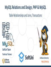 MySQL Relations and Design: Table Relationships, Joins, and | Course Hero