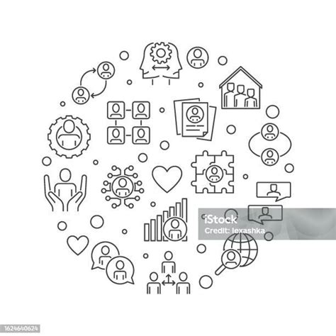 사회적 행동 패턴 벡터 라인 라운드 배너 사회학 개념 배경 사회학에 대한 스톡 벡터 아트 및 기타 이미지 사회학 아이콘 0명 Istock
