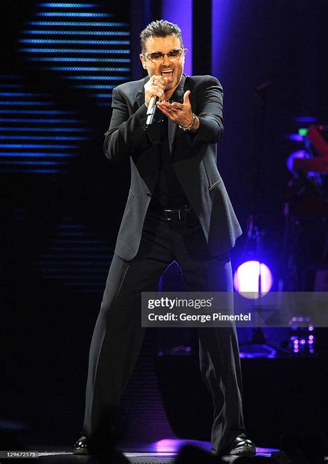 Singer George Michael Performs Onstage During The 2008 25 Live Tour