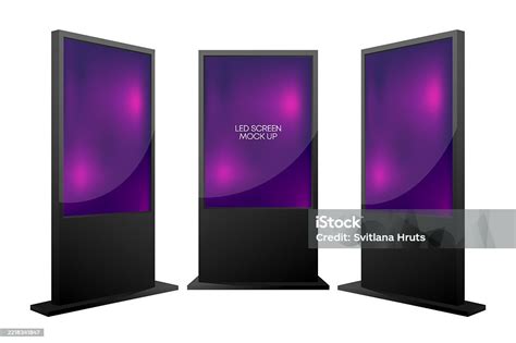 Led 모니터 화면 모형 현실적인 스크린 라이트 박스 디자인을 위한 빈 공간이 있는 조명 라이트박스 거리 게시판 Fot 프로모션 및 광고 콘텐츠 프레젠테이션 벡터 일러스트