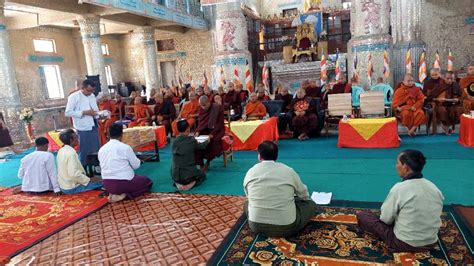 ကန်ကြီးထောင့်မြို့၌ အစိုးရဓမ္မာစရိယ ပါဠိပထမပြန်စာမေးပွဲ အောင်မြင်တော်မူသော သံဃာတော်များအား အောင