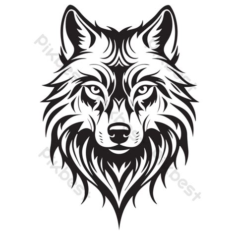 Wolf Head Clip Art Black And White