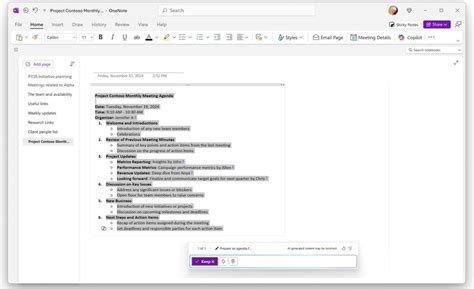 Gather And Create Notes With Copilot In Your Personal Onenote Notebooks Directly On The Page