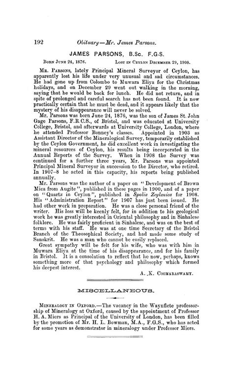 James Parsons Arnos Vale