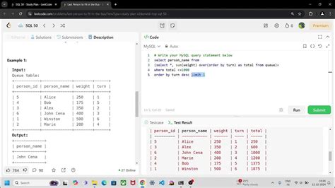Leetcode Last Person To Fit In The Bus Sql And Pandas Problem 35