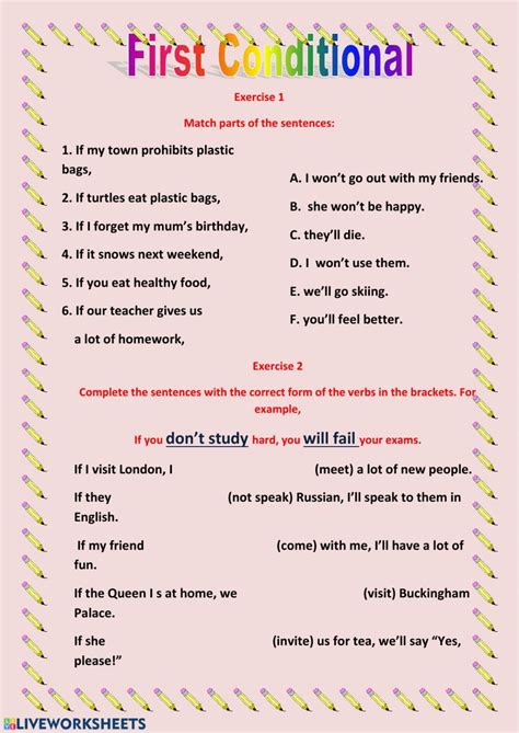 First Conditional Interactive Exercise For Pre Intermediate Artofit