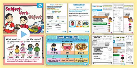 Subject Verb Object Lesson Plan Primary Resources Twinkl