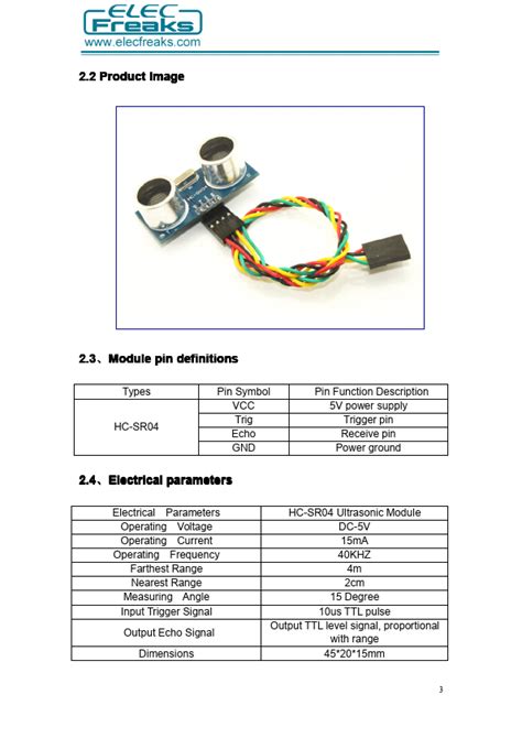 HC SR04 Ultrasonic User Guide ELECFreaks