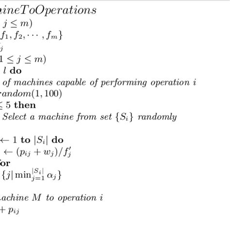 Assign Machines To Operations Pseudo Code Download Scientific Diagram