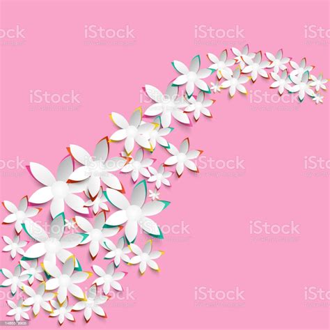 행복한 부활절 어머니의 날 여성의 날 종이 컷 꽃입니다 벡터 인사말 카드 초대장 포스터 배너 템플릿입니다 봄 또는 여름 종이 접기 3d 꽃 분홍색 배경에 꽃입니다 꽃 식물에