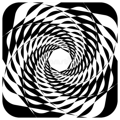 Abstract Geometric Element With Inward Rotating Squares Overlap Stock