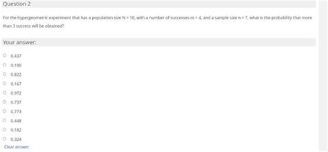 Solved For The Hypergeometric Experiment That Has A