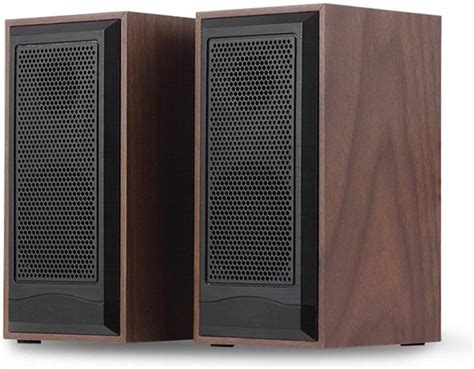 Amazon Com ZHANGLINER Release Wooden Computer Speakers Natural Wood Enclosure Desktop Speaker