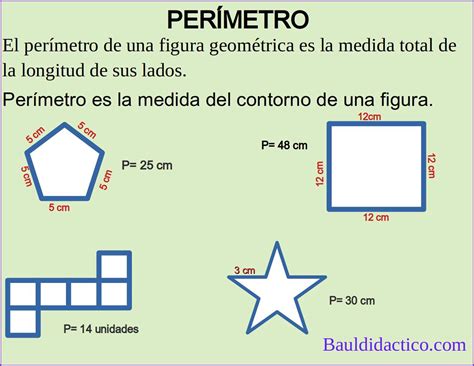 PerÍmetro Y Área De Figuras GeomÉtricas FÓrmulas PerÍmetro Y Área De