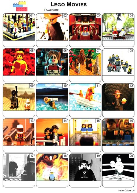 Lego Movies Picture Quiz Pr2552 Instant Quizzes
