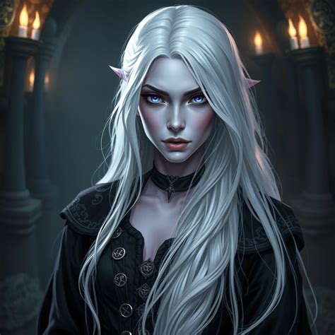 Ethereal Beauty Drow Woman With Soft Violet Skin