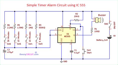 Alarm Circuit Using Timer IC 555