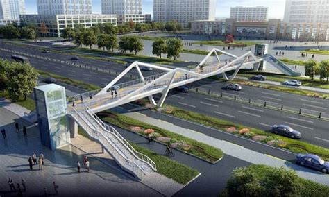西安西咸新区4座人行天桥绝美设计出炉，彰显科技感和结构美 建筑界 西咸新区能源金贸区计划建设的多个人行天桥设计方案初步完成。本次天桥方案设计突出文化元素，彰显科技感、现代感和结构美，兼具
