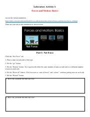 Laboratory Activity Force And Motion Basics PDF File Pdf Laboratory Activity Forces And