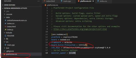 esp8266 webserver using littlefs