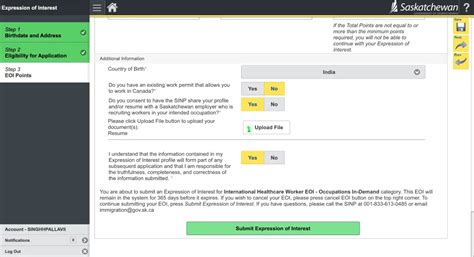 Eoi Pool For The Sinp International Healthcare Workers