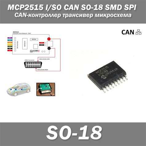 Mcp2515 I So Can So 18 Smd Spi Can контроллер Трансивер Микросхема Microchip Technology Inc — в