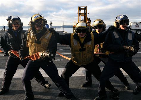 Photo Of Us Navy 111202 N Kq416 356 Sailors Conduct Firefighting