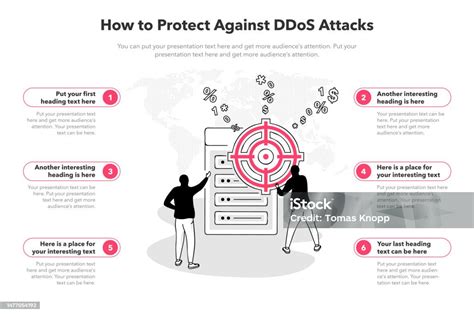 Simple Infographic Template For How To Protect Against Ddos Attacks Stock Illustration ...