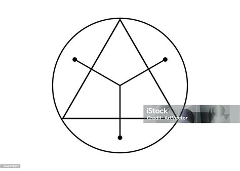 삼각형에 새겨진 원의 신성한 기하학적 그림 벡터 로고 문신 신화 기호 흰색 배경에 격리된 둥근 삼각형 Freemasons에 대한 스톡 벡터 아트 및 기타 이미지 Istock