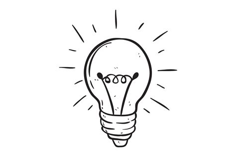 Hand Drawing Light Bulb On White Background 21470671 Vector Art At Vecteezy