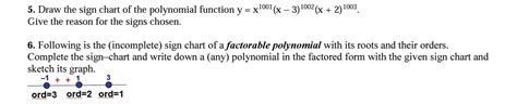 Solved 5 Draw The Sign Chart Of The Polynomial Function