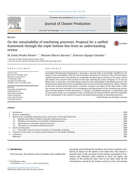 1 On The Sustainability Of Machining Processes Pdf Sustainability Mathematical Optimization