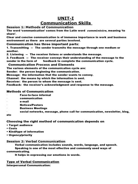unit 1 2 notes pdf communication nonverbal communication