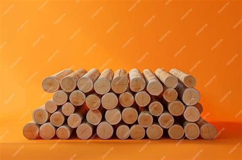 free photo 3d rendering of wood logs