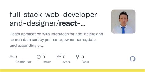 Github Full Stack Web Developer And Designerreact Interfaces React