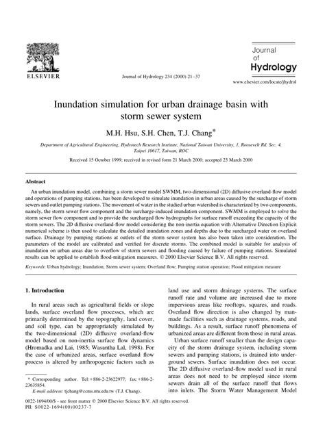 Pdf Inundation Simulation For Urban Drainage Basin With Storm Sewer System