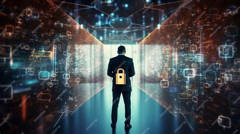 Premium Ai Image Generative Ai Businessman Secures Data With