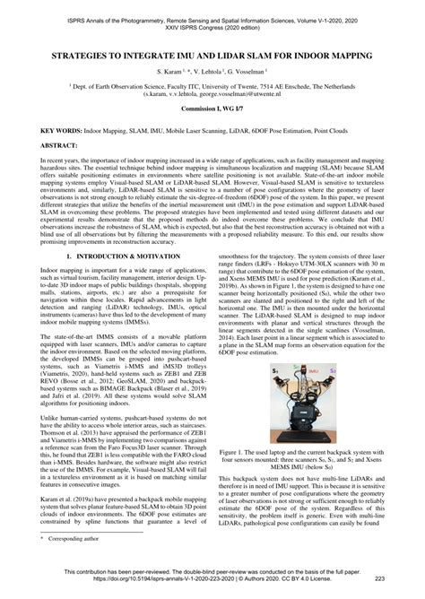 Pdf Strategies To Integrate Imu And Lidar Slam For Indoor Mapping