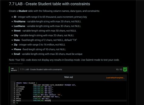 d427 data management applications sql zybooks section 7 lab solutions first 7 labs r sql
