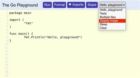 go playground provides options like multiple files and writing test